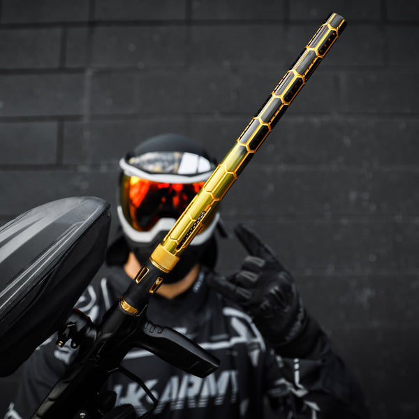 LAZR Elite Nexus Barrel Tip - Gold/Black Fade - Mazens Paintball